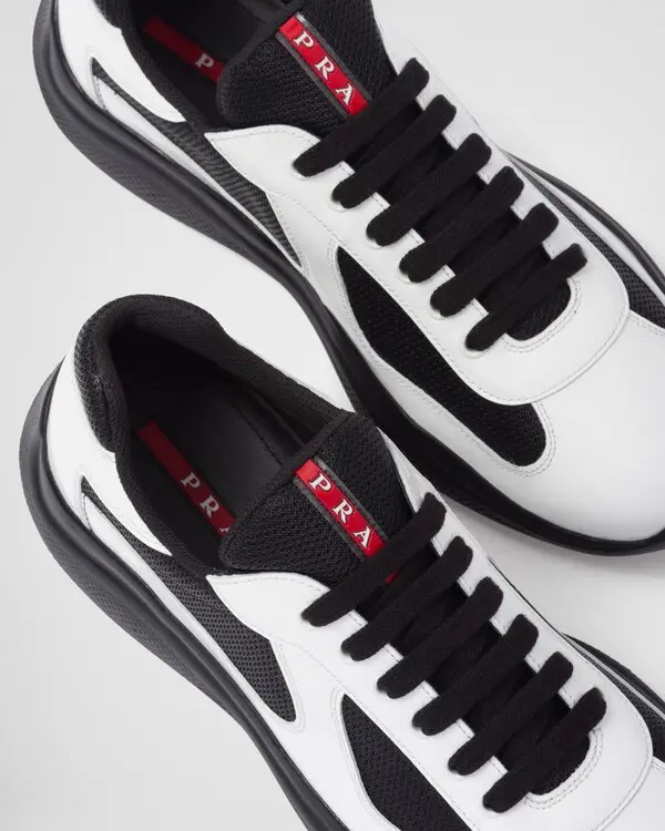 Prada America'S Cup Sneakers - White/Black | Editorialist