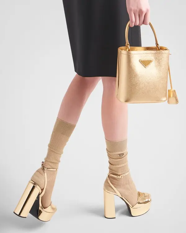 Prada Lurex Socks - Platinum | Editorialist