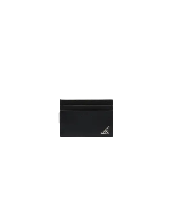 Prada Saffiano Leather Card Holder - Black