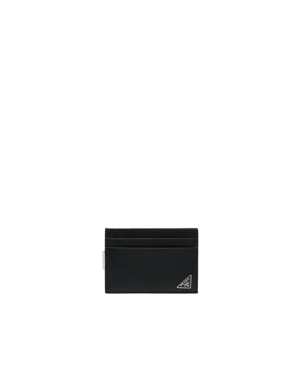 Prada Saffiano Leather Card Holder - Black