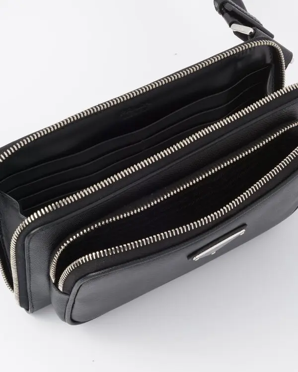 Prada Saffiano Leather Belt Bag - Black