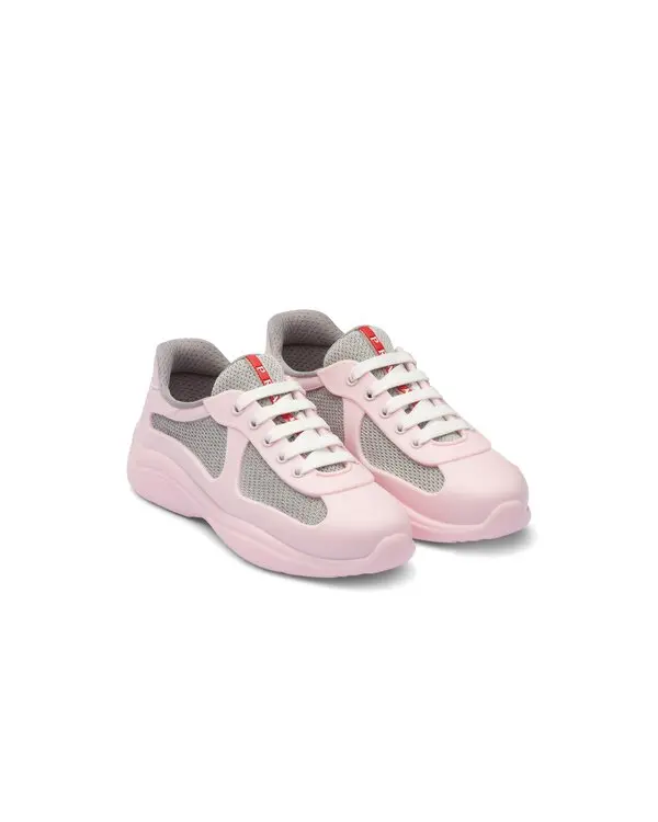 Prada America's Cup Soft Rubber And Bike Fabric Sneakers - Pink