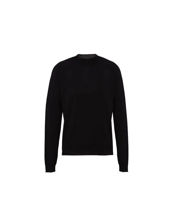 Prada Worsted Wool Turtleneck Sweater - Black