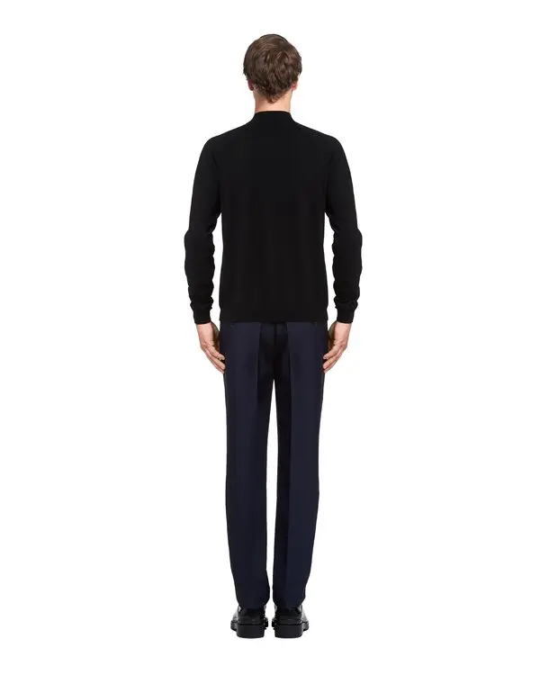 Prada Worsted Wool Turtleneck Sweater - Black