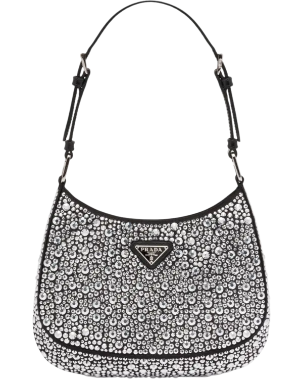 Prada Cleo Bag With Crystals - Metal