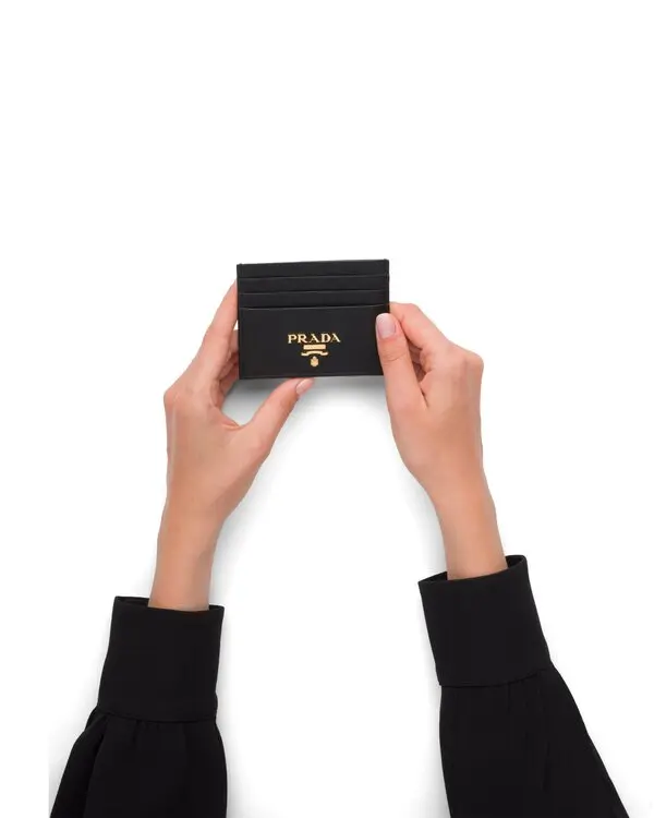 Prada Saffiano Leather Card Holder - Black
