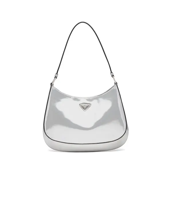 Prada Cleo Brushed Leather Shoulder Bag - Gold/silver