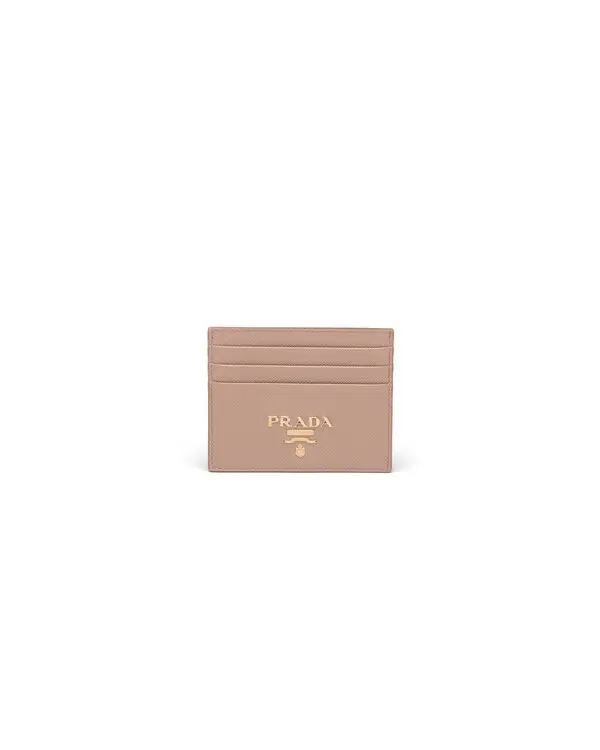 Prada Saffiano Leather Card Holder - Pink