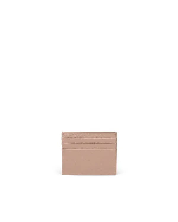Prada Saffiano Leather Card Holder - Pink