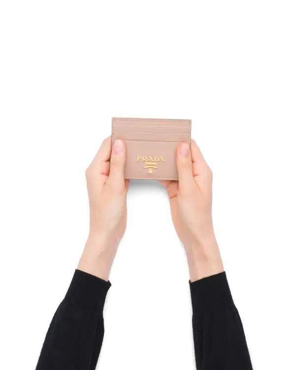 Prada Saffiano Leather Card Holder - Pink