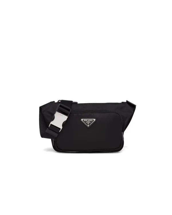 Prada Re-nylon And Saffiano Leather Shoulder Bag - Black