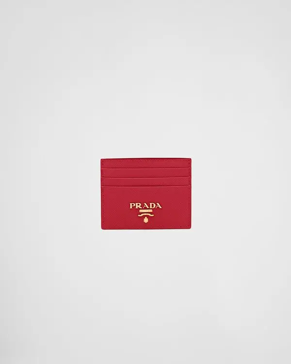 Prada Saffiano Leather Card Holder - Fiery Red