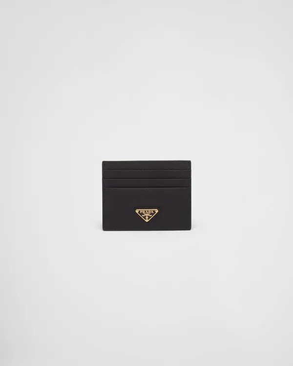 Prada Saffiano Leather Card Holder - Black