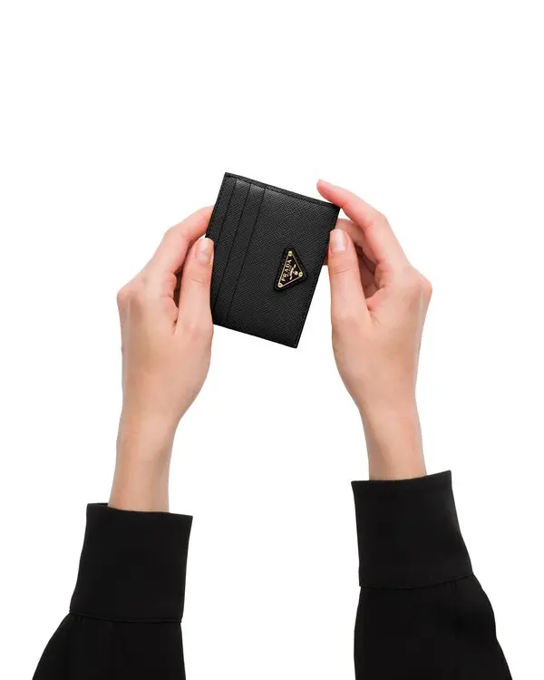 Prada Saffiano Leather Card Holder - Black