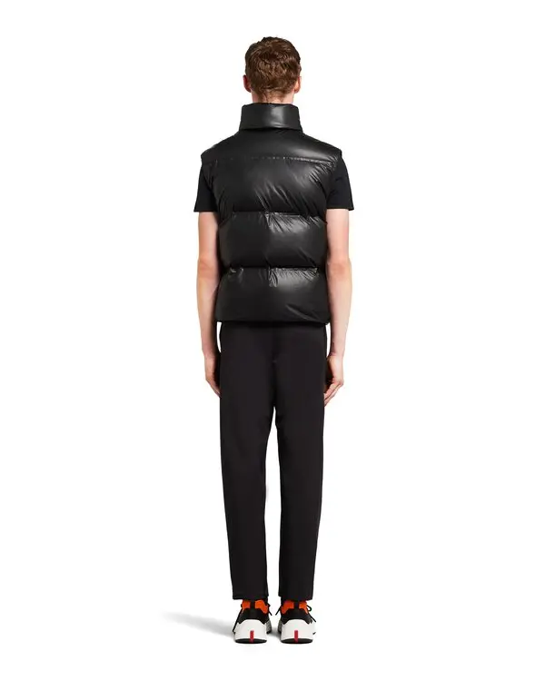 Prada Lined Light Re-nylon Down Vest - Black