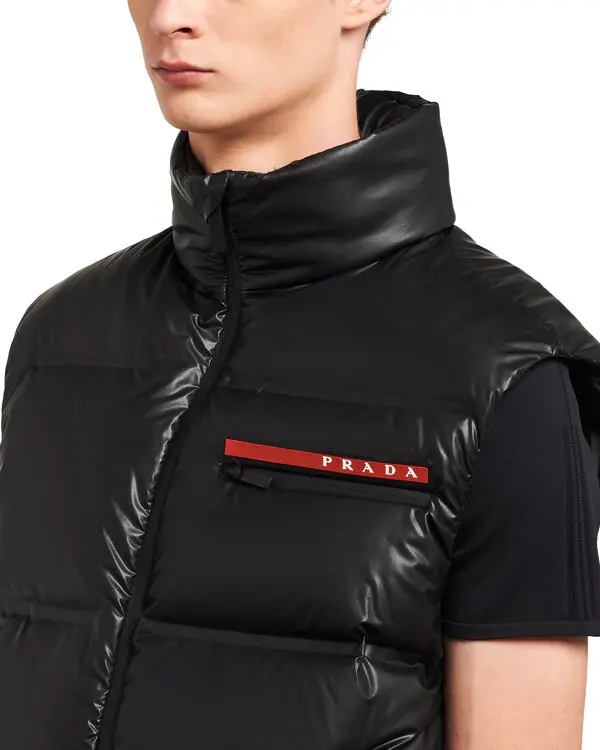 Prada Lined Light Re-nylon Down Vest - Black