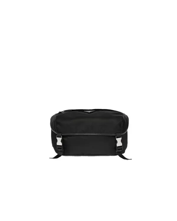 Prada Re-nylon And Saffiano Leather Shoulder Bag - Black