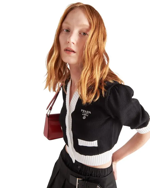 Prada Cropped Cotton Cardigan