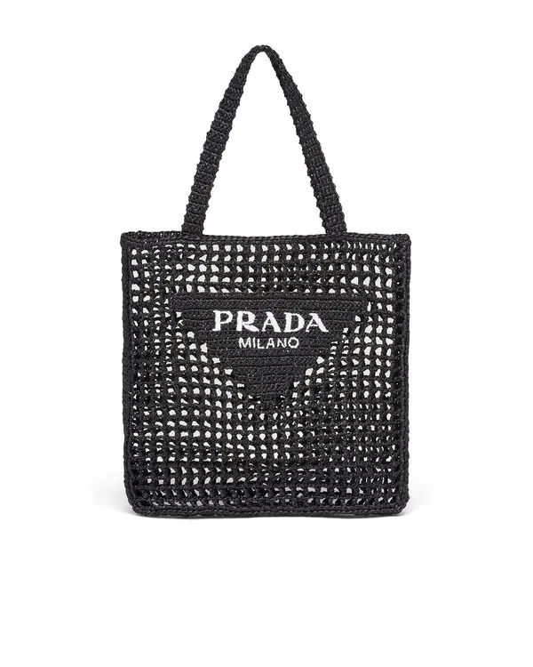 Prada Crochet Tote Bag - Black