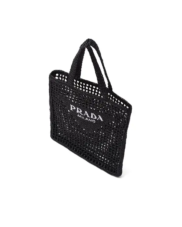 Prada Crochet Tote Bag - Black