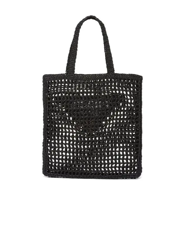 Prada Crochet Tote Bag - Black