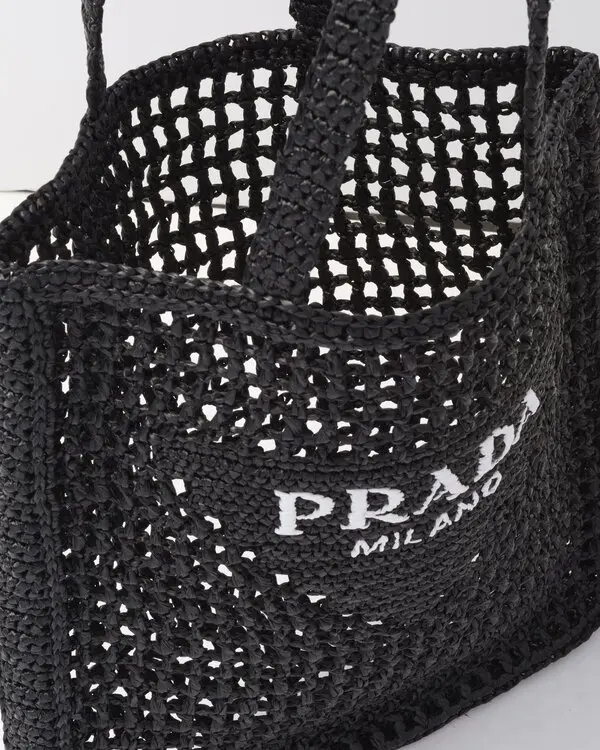 Prada Crochet Tote Bag - Black