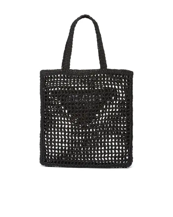 Prada Crochet Tote Bag - Black