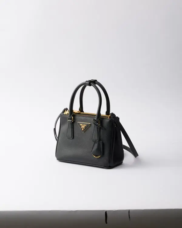 Prada Galleria Mini Saffiano Leather Bag - Black