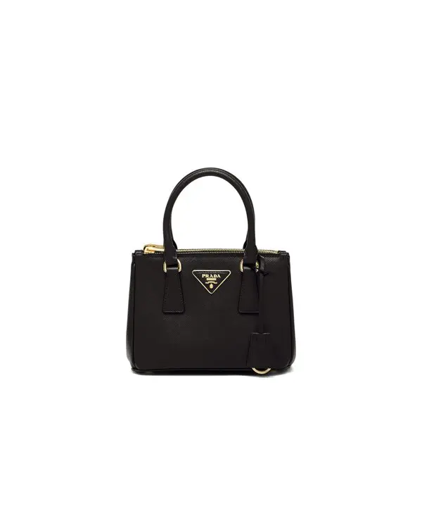 Prada Galleria Mini Saffiano Leather Bag - Black