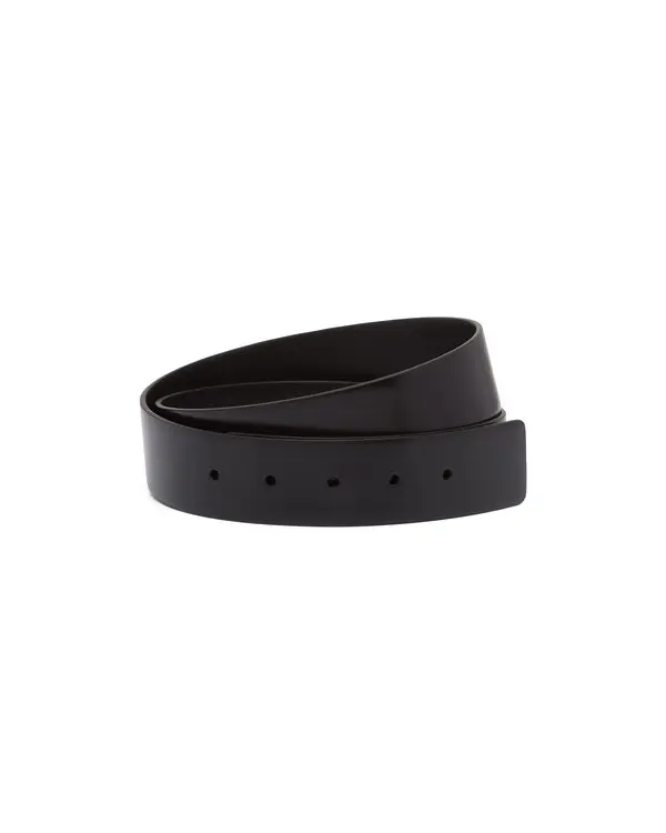 Prada Brushed Leather Belt Strap - Black