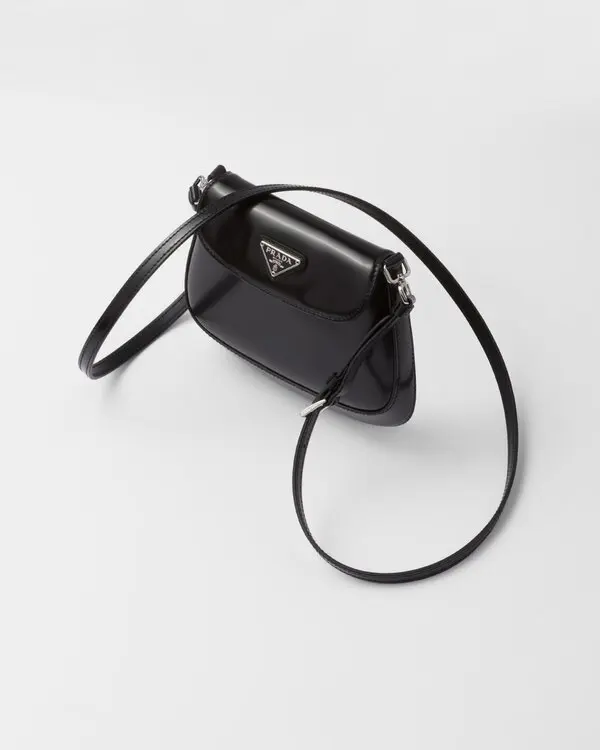 Prada Cleo Brushed Leather Mini Bag - Black | Editorialist