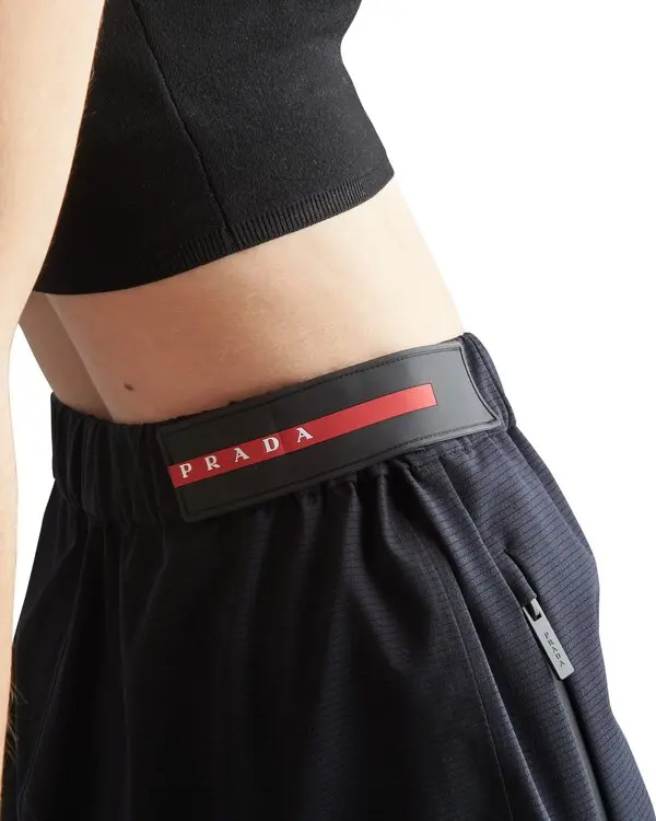 Prada Light Bi-stretch Wide-leg Pants