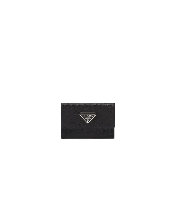 Prada Saffiano Leather Card Holder - Black