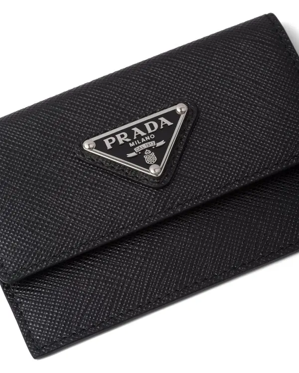 Prada Saffiano Leather Card Holder - Black