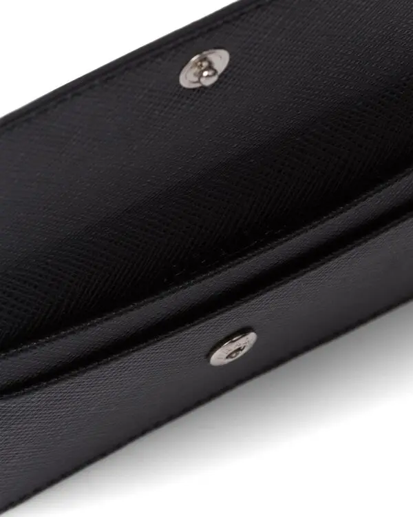 Prada Saffiano Leather Card Holder - Black