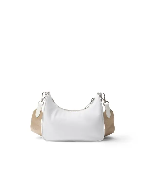 Prada Re-edition 2005 Re-nylon Bag With Saffiano Trim - White
