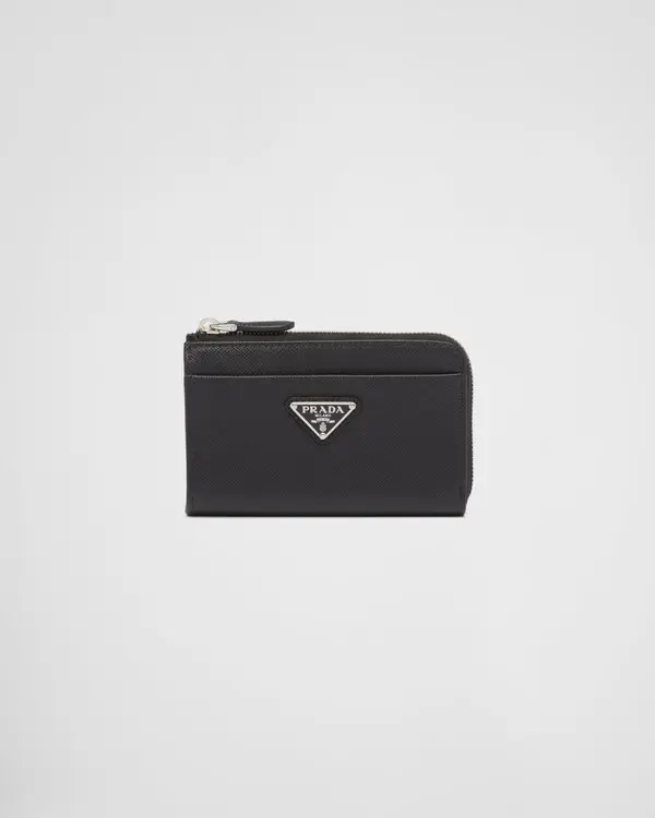 Prada Saffiano Leather Keychain - Black
