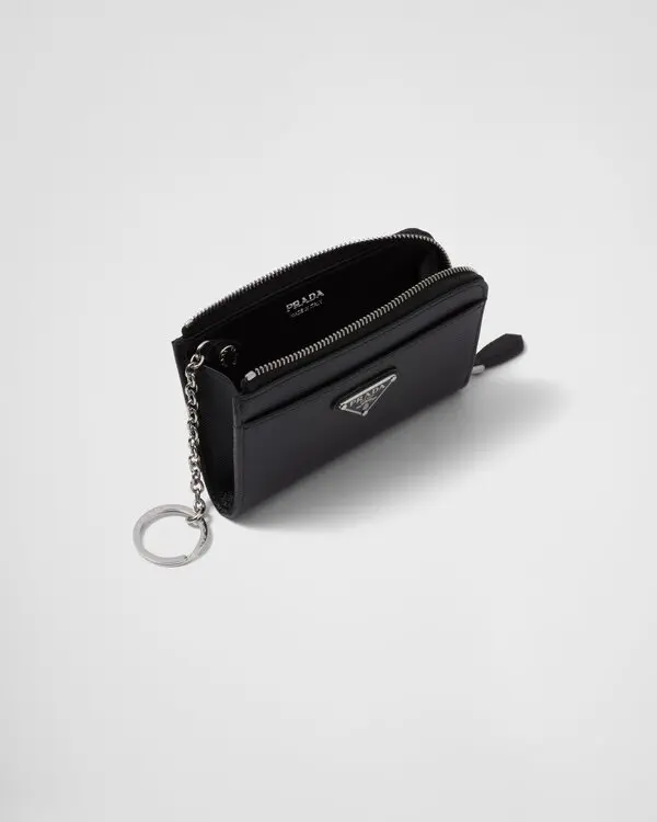 Prada Saffiano Leather Keychain - Black