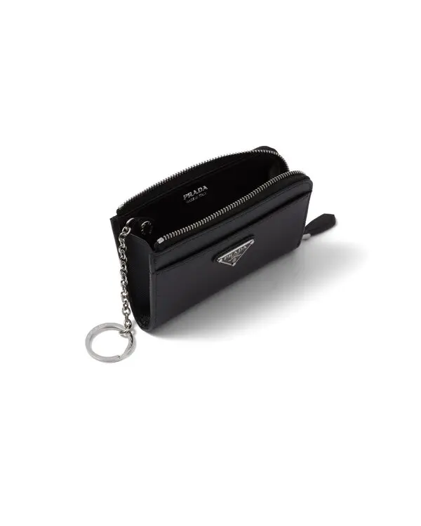 Prada Saffiano Leather Keychain - Black