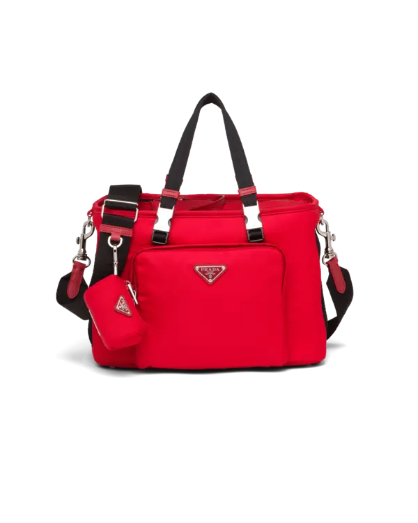 PRADA ペット用 トート キャリーバック レッド 皿、ポーチ付き 新品未