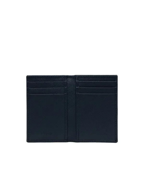 Prada Saffiano Leather Card Holder - Blue