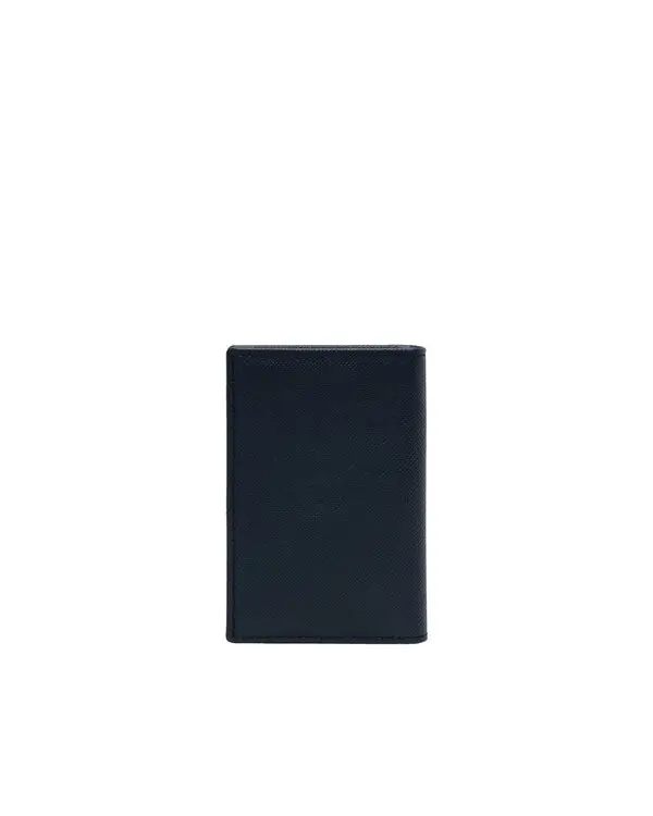 Prada Saffiano Leather Card Holder - Blue