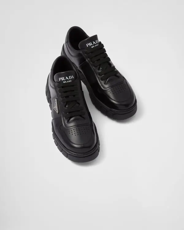 Prada Leather Sneakers - Black | Editorialist display picture 3