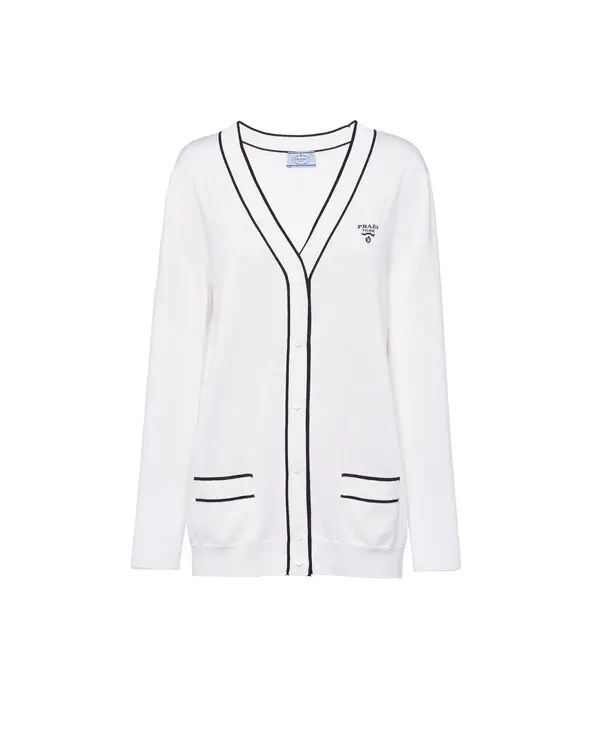 Prada Silk Cardigan - White