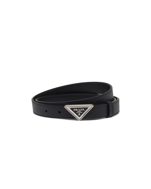 Prada Saffiano Leather Belt - Black