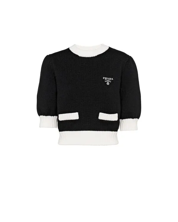 Prada Cotton Crew-neck Sweater - Black