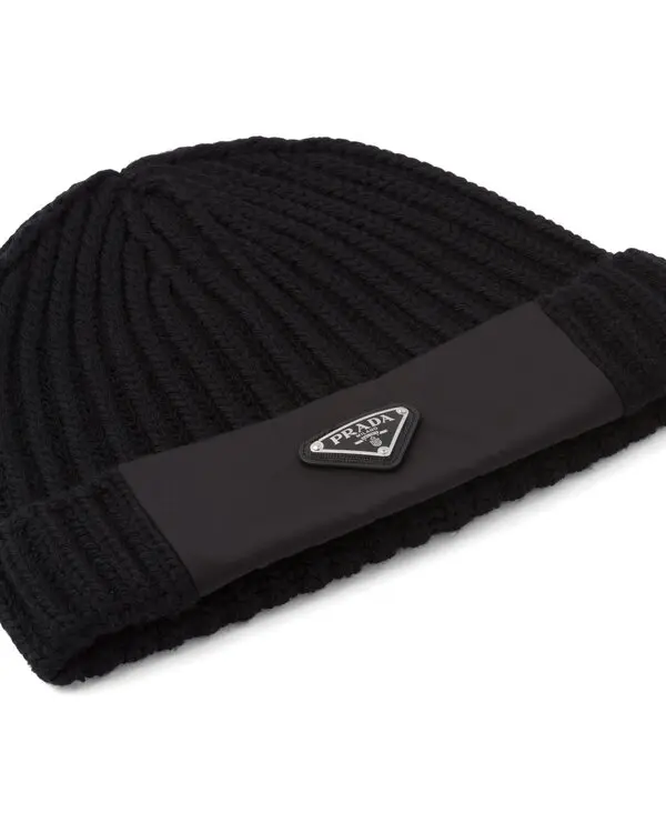 Prada Re-nylon Gabardine And Wool Cap