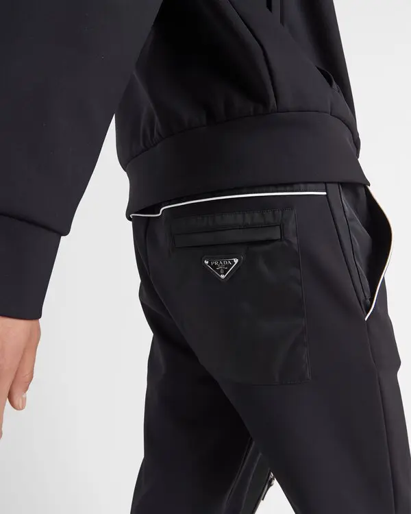 Prada Sweatpants With Re-Nylon Details - Black/White