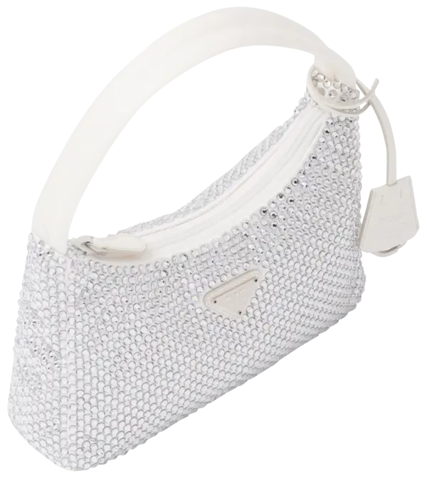 Prada Re-edition Mini Satin Bag With Crystals