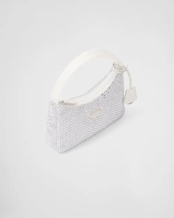 Prada Re-edition Mini Satin Bag With Crystals